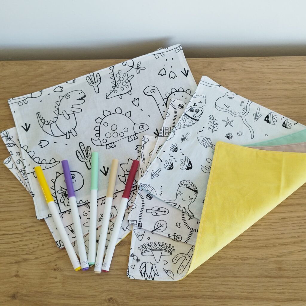 Set de Table à Colorier Lavable Fait Main en France
